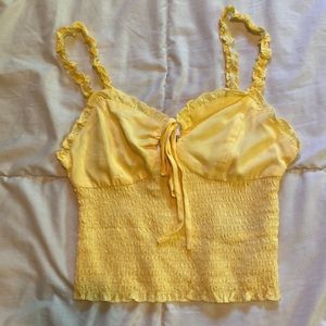 Forever 21 | Tops | New Adorable Yellow Smocked Crop Top | Poshmark
